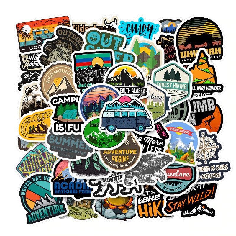 Jual Outdoor Travel Adventure Sticker Pack (50pcs) | Shopee Indonesia