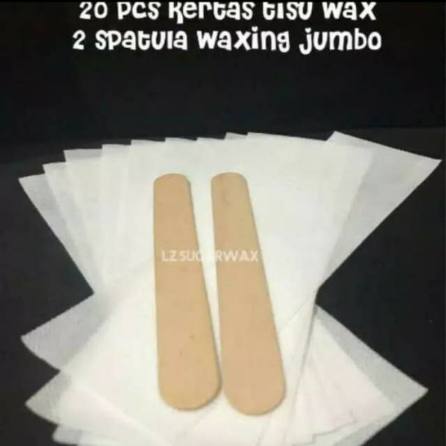 Jual SUGAR WAXING KIT PAKET 2 ( 20 TISSUE + 2 SPATULA JUMBO ) | Shopee ...
