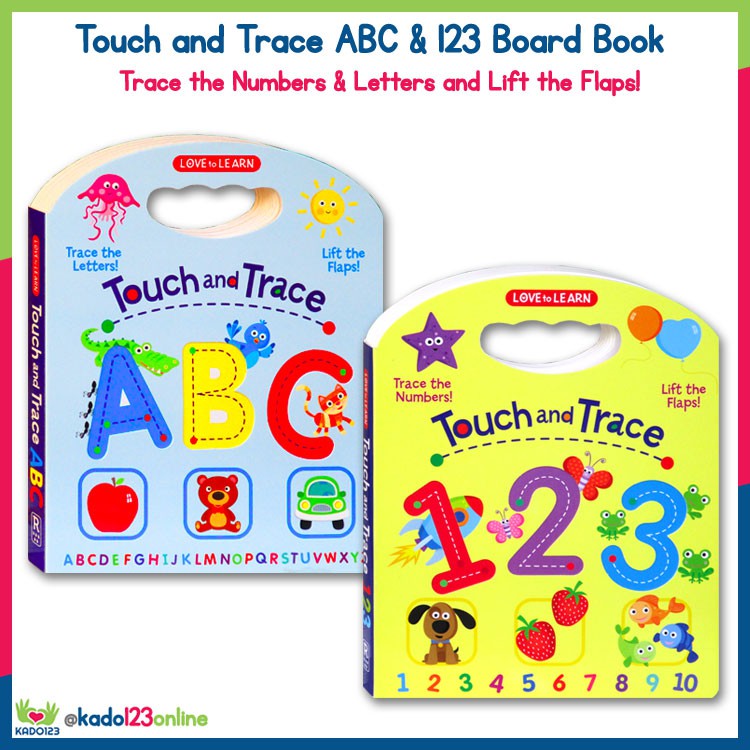 Jual Touch and Trace ABC & 123 Board Book Trace the Numbers & Letters ...