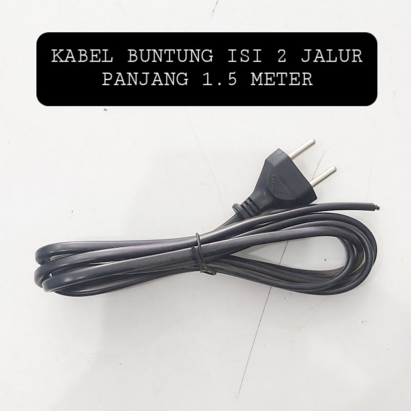 Jual Kabel AC Buntung 2 jalur Panjang 1,5 Meter Hitam | Shopee Indonesia