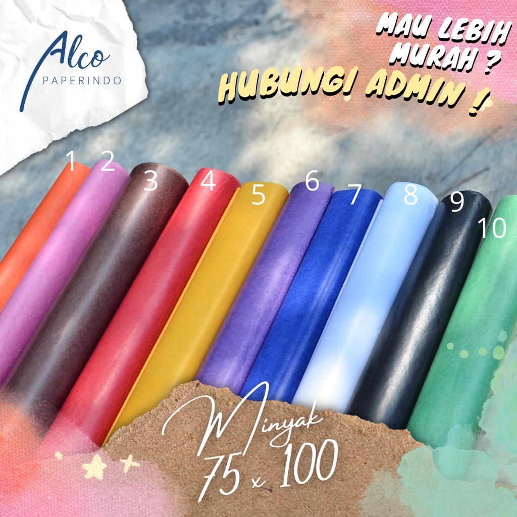 Jual (GROSIR) Kertas Minyak Wajik Pilus Banyak Warna 75 x 100 cm ...