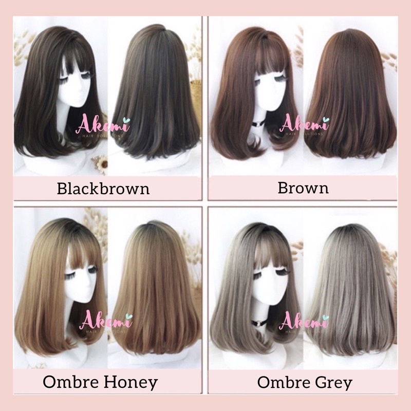 Jual WIG AKEMI PONI TIPIS KOREA - KOREAN BLOW 40cm [ rambut palsu ...
