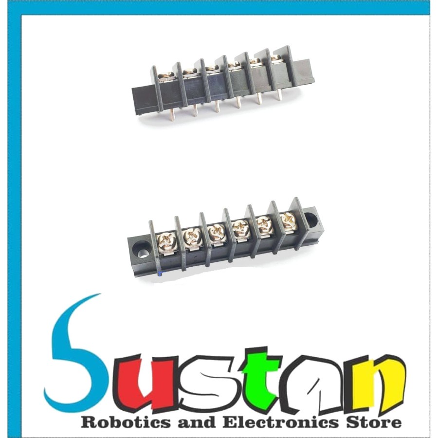 Jual KF45 6P 9.5mm Terminal Block Hitam Connector Screw Straight Pitch ...