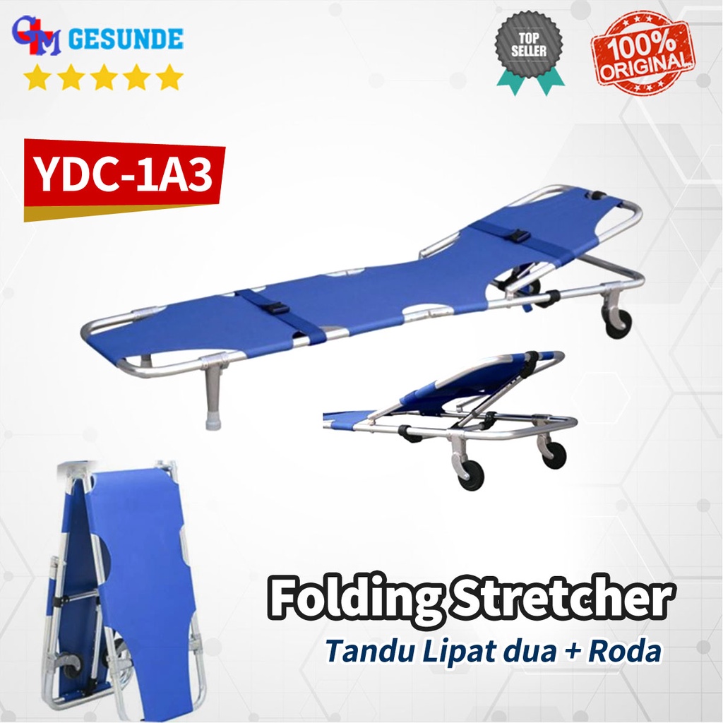Jual Folding Stretcher YDC-1A3 Gea - Tandu Lipat Dua+ Roda + Adjustable ...