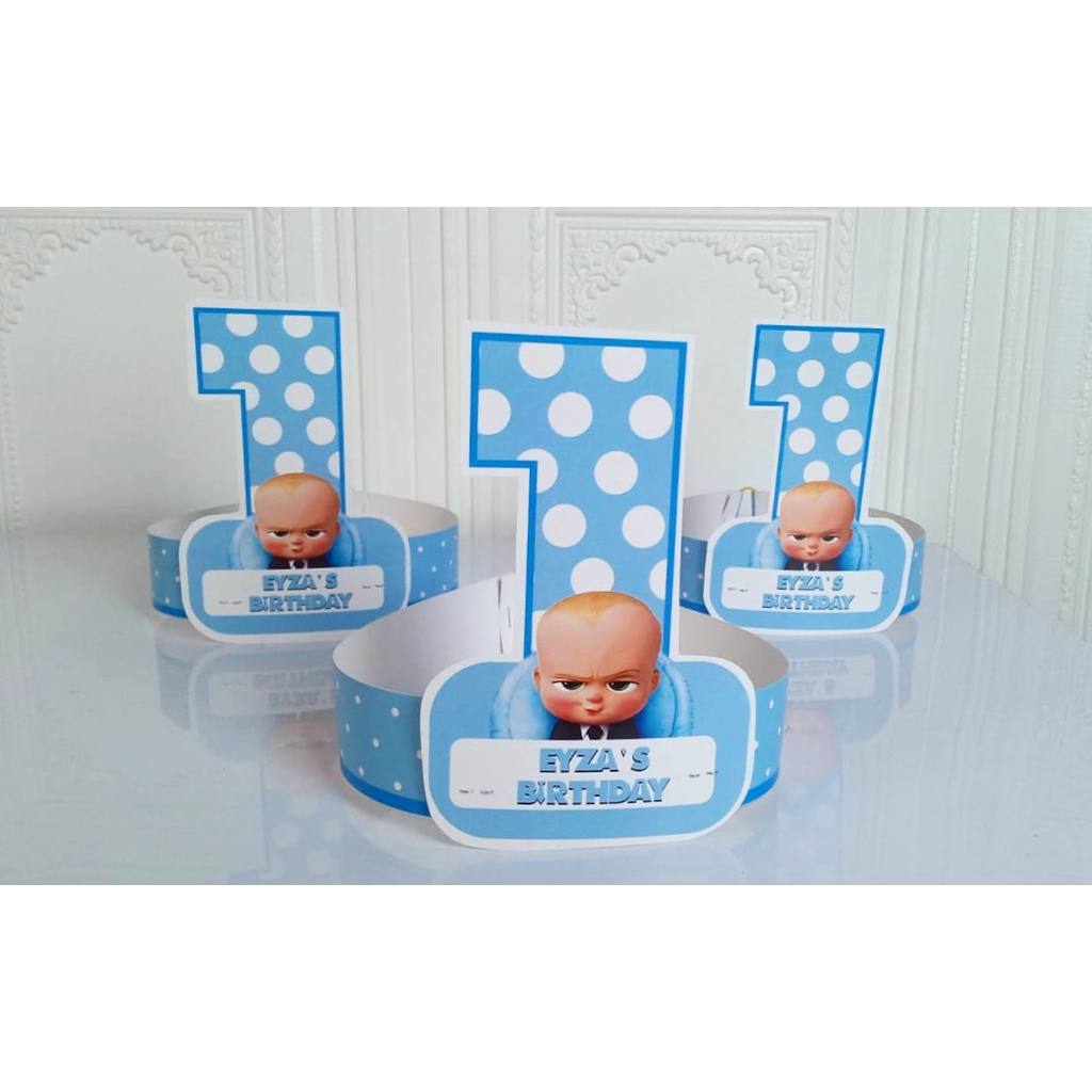 Jual topi melingkar angka baby boss / topi ultah baby boss / topi ...