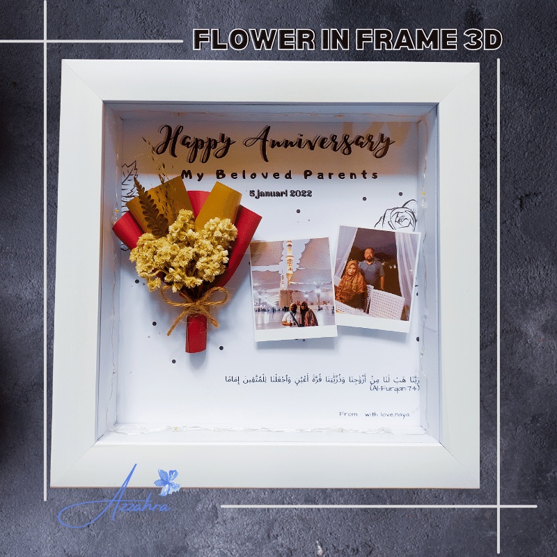 Jual Flower in Frame Bingkai 3D Custom | Shopee Indonesia