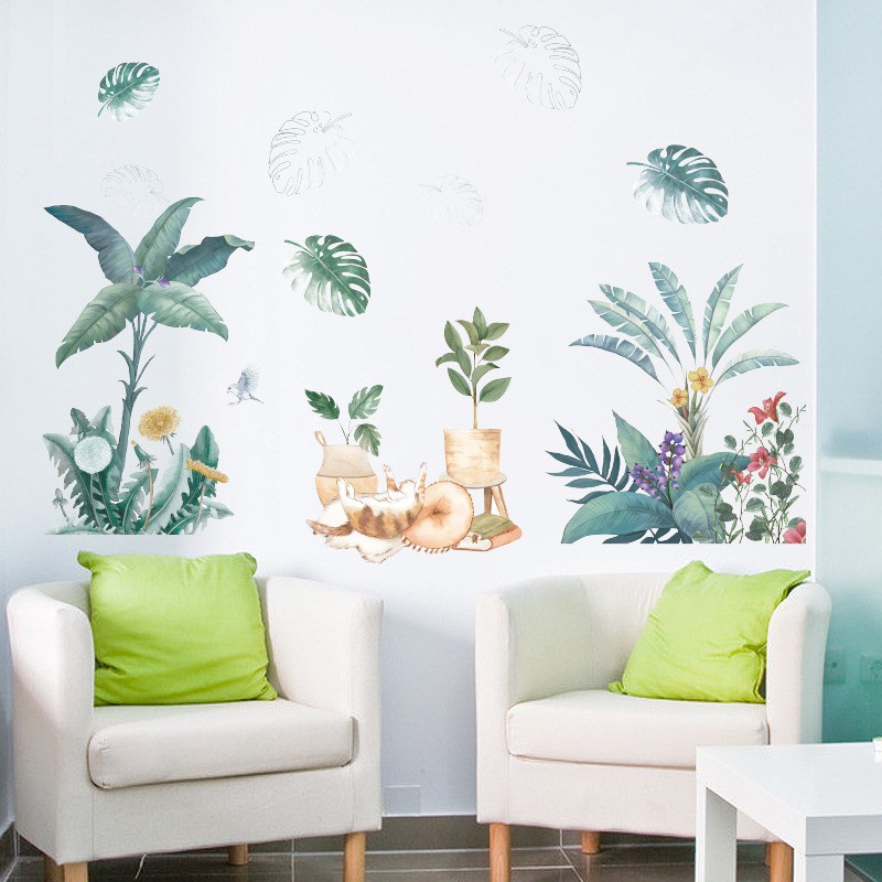 Jual SAMHEZ SK9389 TROPICAL LEAVES TROPIKAL LEAF 60X90 WALLSTICKER ...