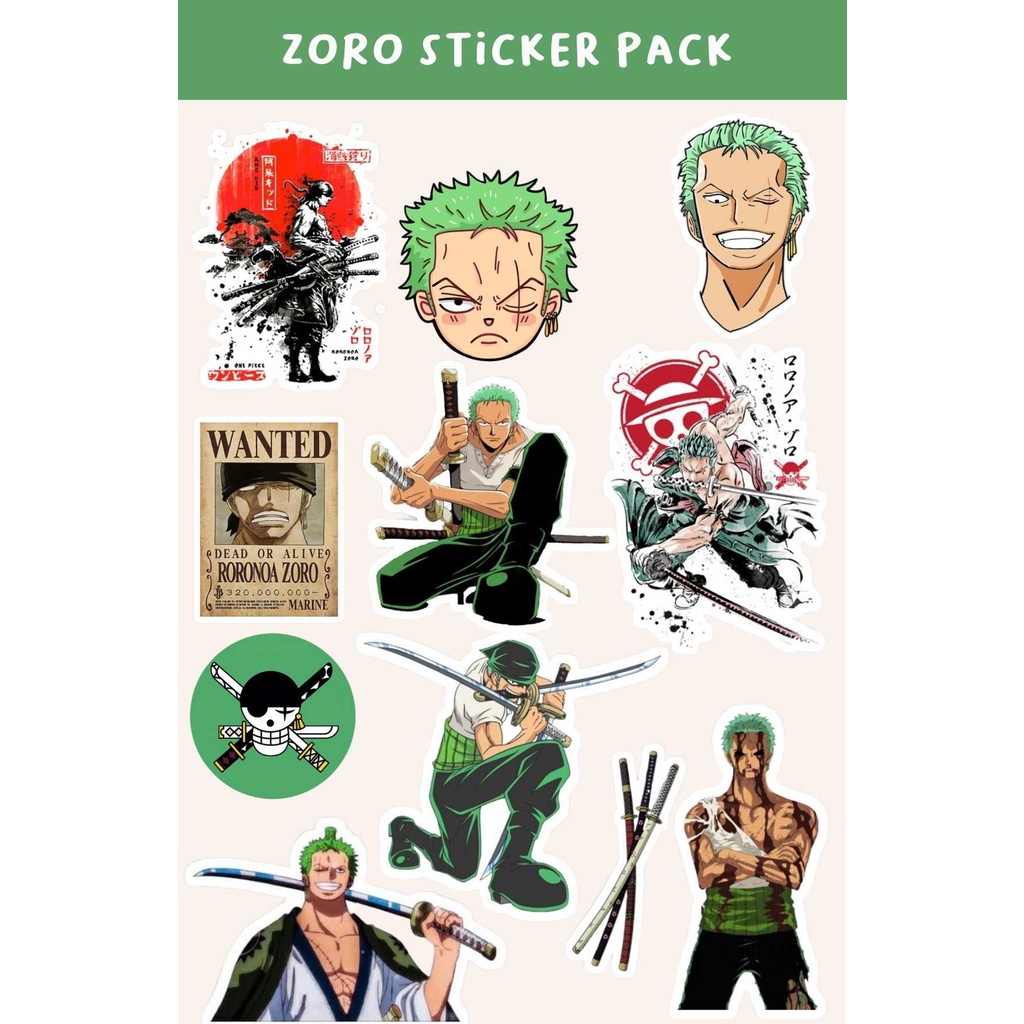 Jual Sticker ZORO one piece chibi journaling sticker pack aesthetic ...