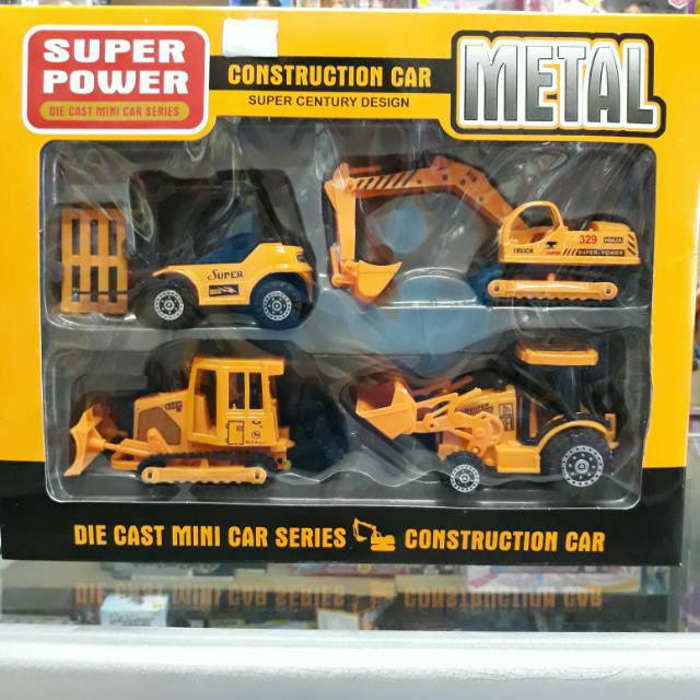 Jual CONSTRUCTION TRUCK Diecast Mainan Miniatur Truk Excavator Forklift ...
