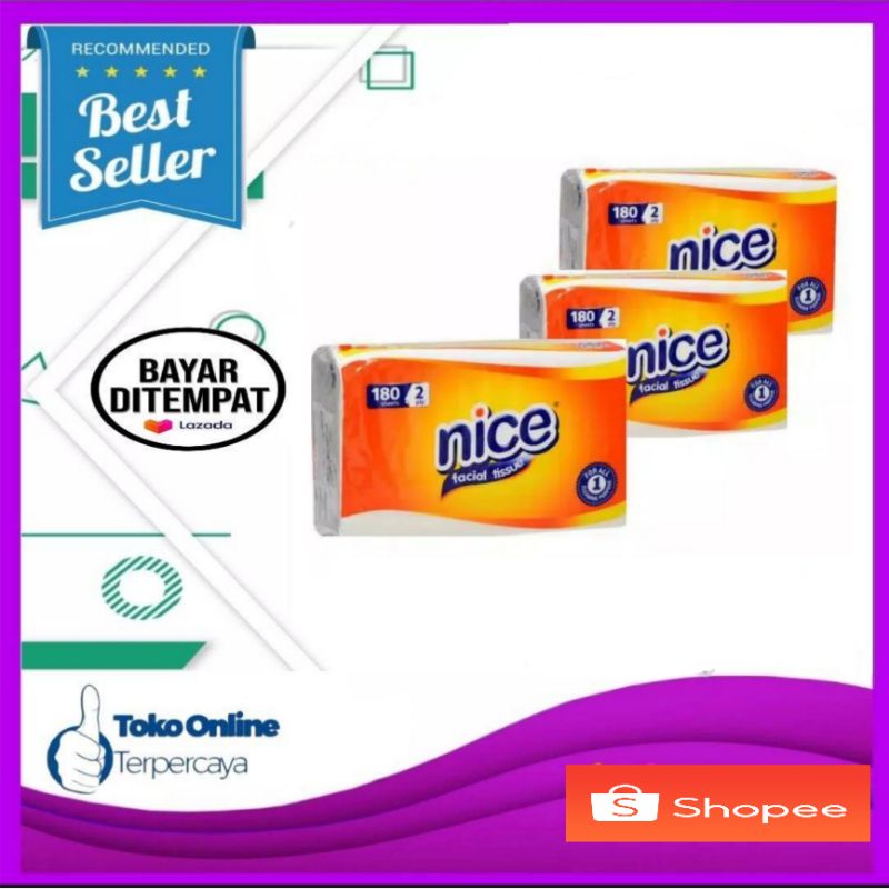 Jual Tisu Tissue Nice Murah Promo Paket 3 Pack 2 Ply 180 Sheet Atau ...