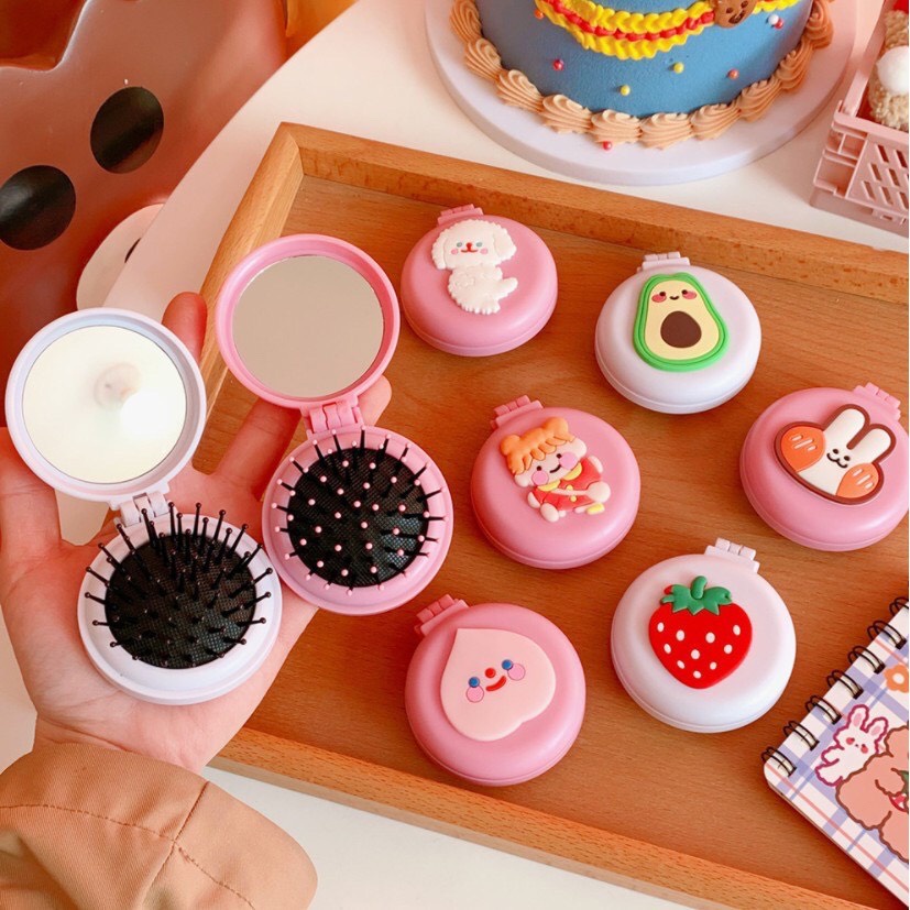 Jual KACA SISIR Bulat Karakter/Kaca Cermin Make Up Mini MURAH / Sisir ...