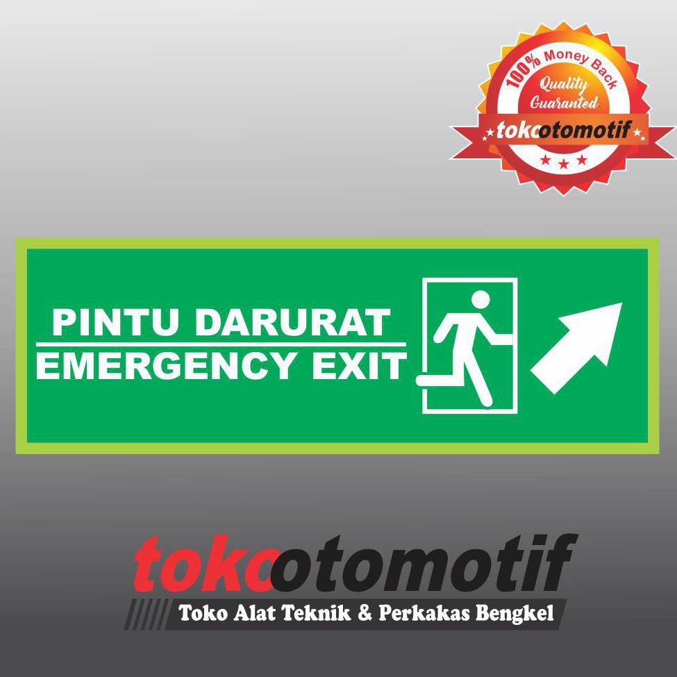 Jual Sticker Safety Sign K3 Tanda Arah Pintu Darurat / Emergency Exit ...