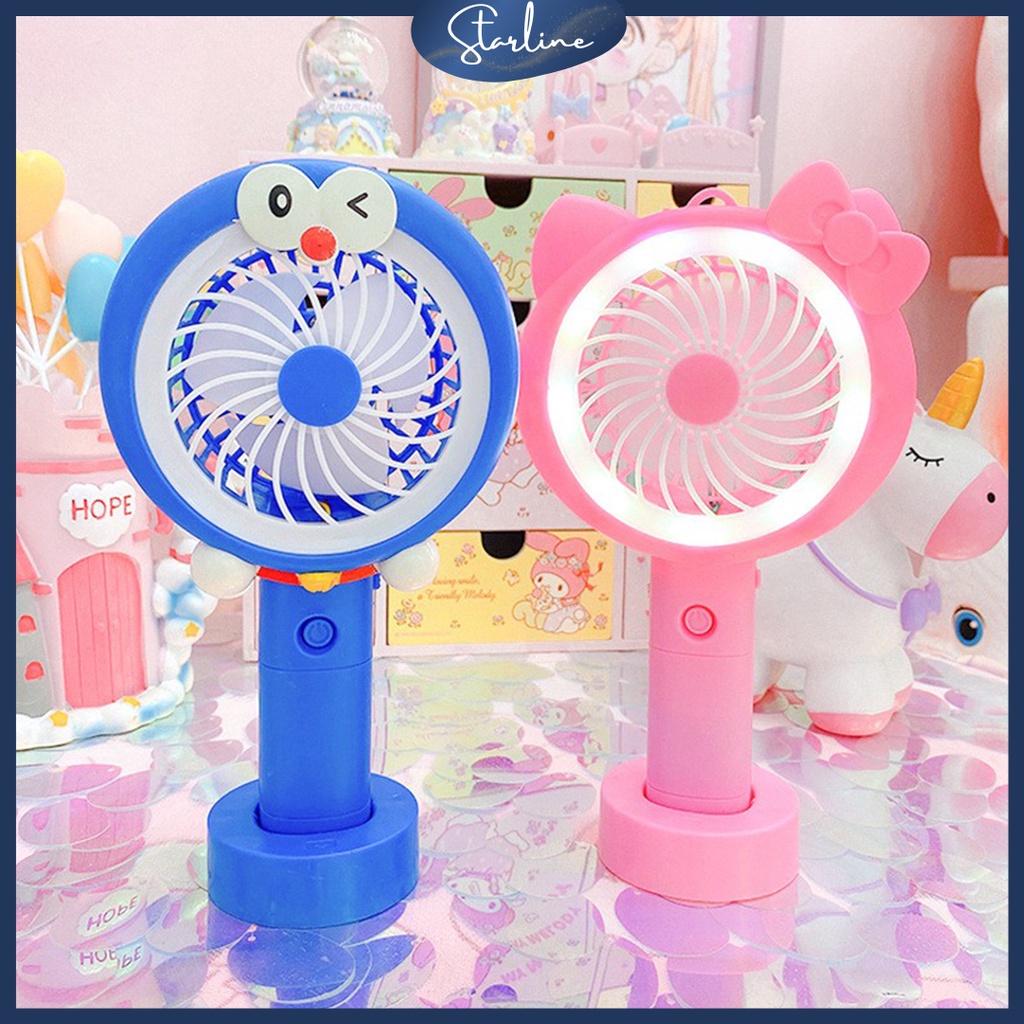 Jual Kipas Angin Mini LED USB Portable Karakter Fan Mini Stand | Shopee ...