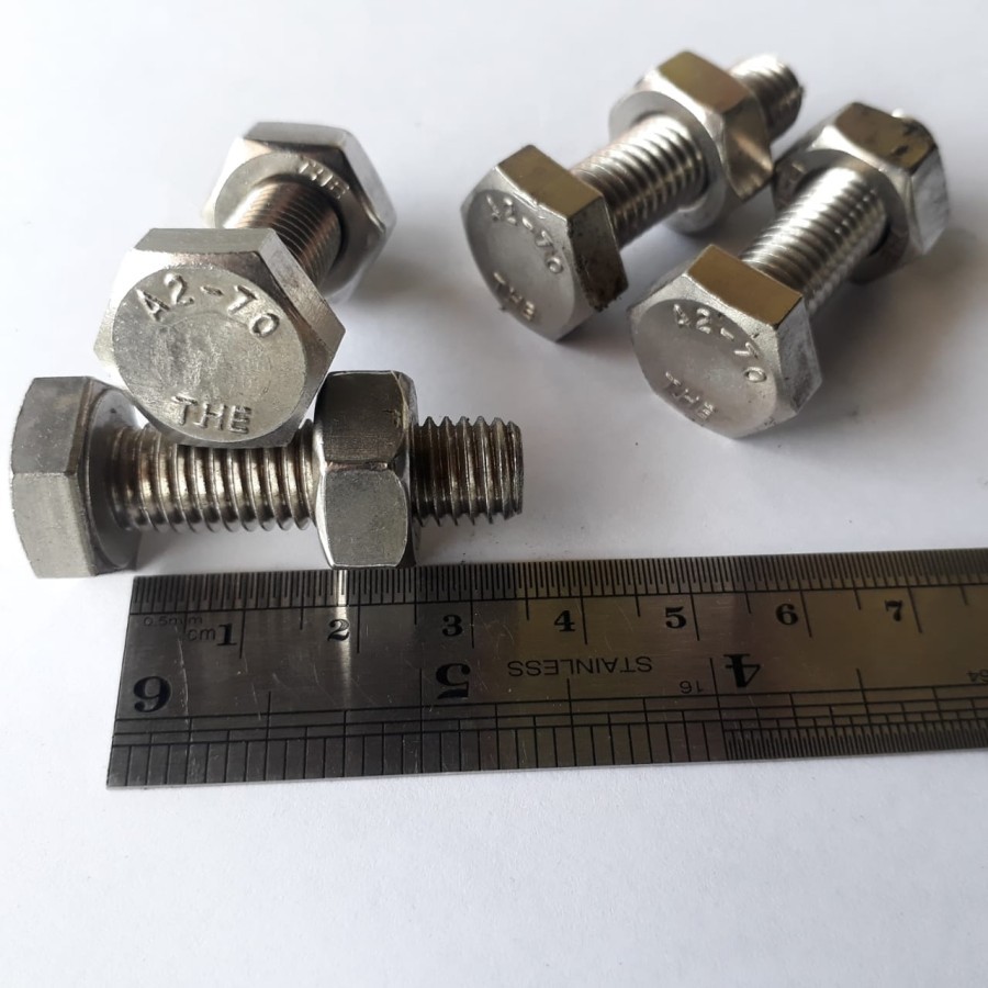 Jual BAUT STAINLESS M10 X 35 SS SUS 304 M10X35 ANTI KARAT KUNCI 17 DRAT ...