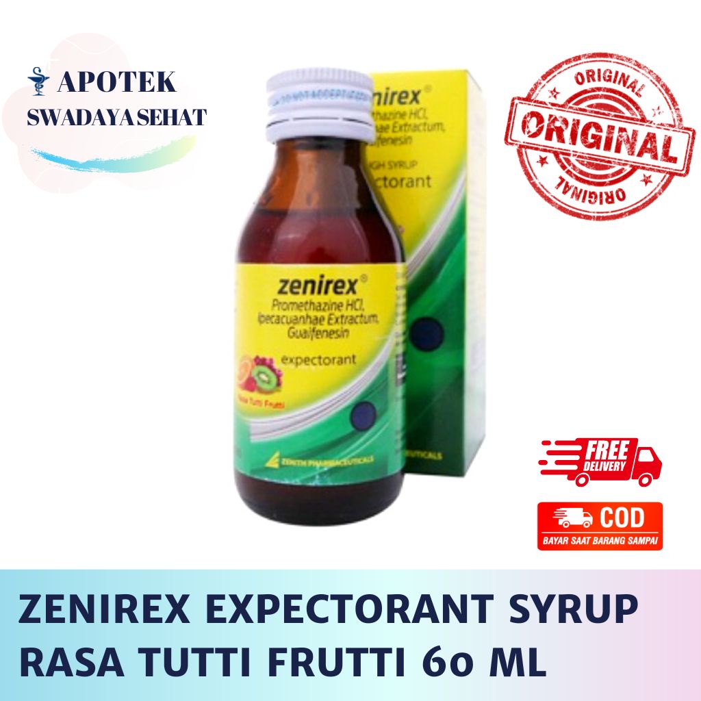 Jual ZENIREX EXPECTORANT Syrup 60 ML - Rasa Tutti Fruitty Obat Batuk ...