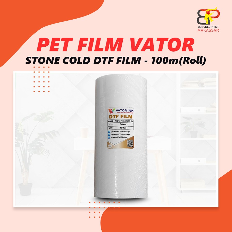 Jual Transfer Film PET (DTF) VATOR Stone Cold (EASY PEEL) - 100m (1ROLL) Size 30cm | Shopee ...