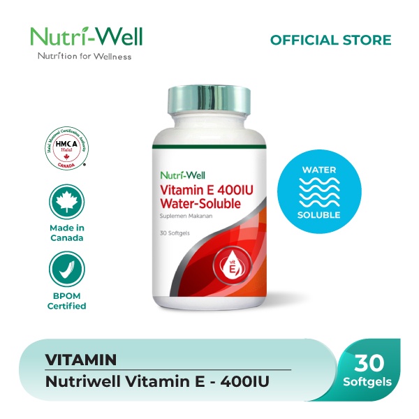 Jual Nutriwell Vitamin E 400 IU Water Soluble - 30 Softgels | Shopee Indonesia