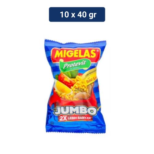 Jual Migelas Jumbo Cup Mie Instan Rasa Baso Sapi 10 x 40 gr | Shopee ...