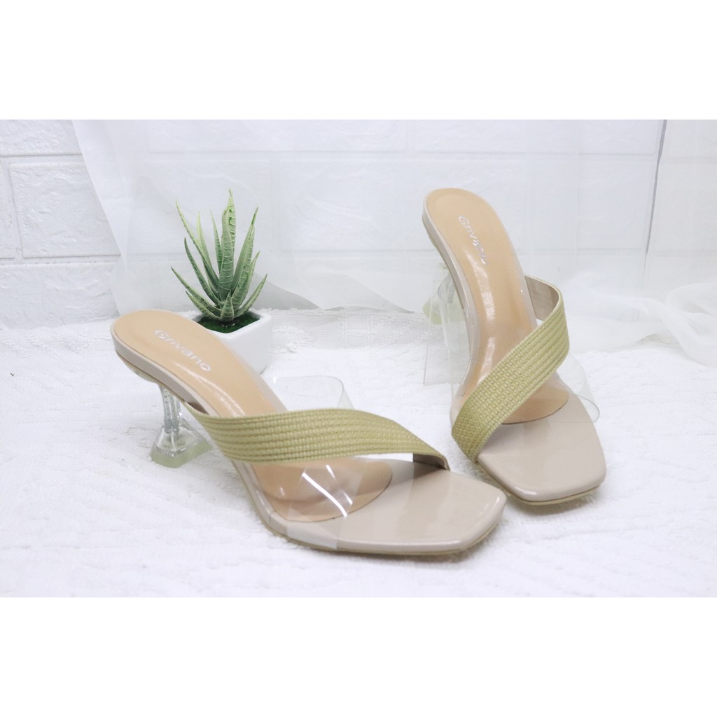 Jual Sandal Wanita Kitten Heels kaca GRIVANO G01 | Shopee Indonesia
