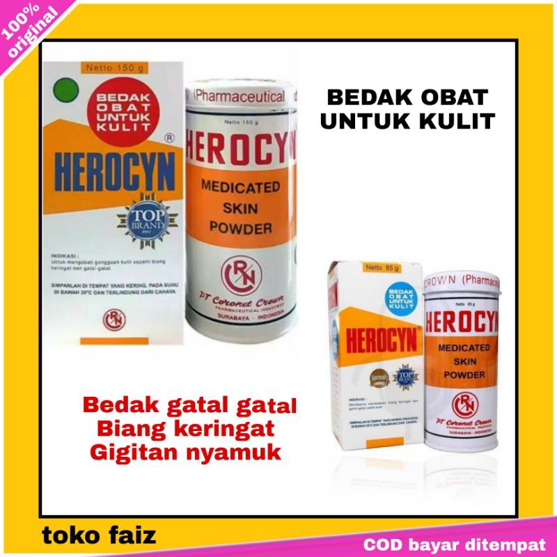 Jual HEROCYN MEDICATED SKIN POWDER 150g 85g / BEDAK GATAL / BIANG ...