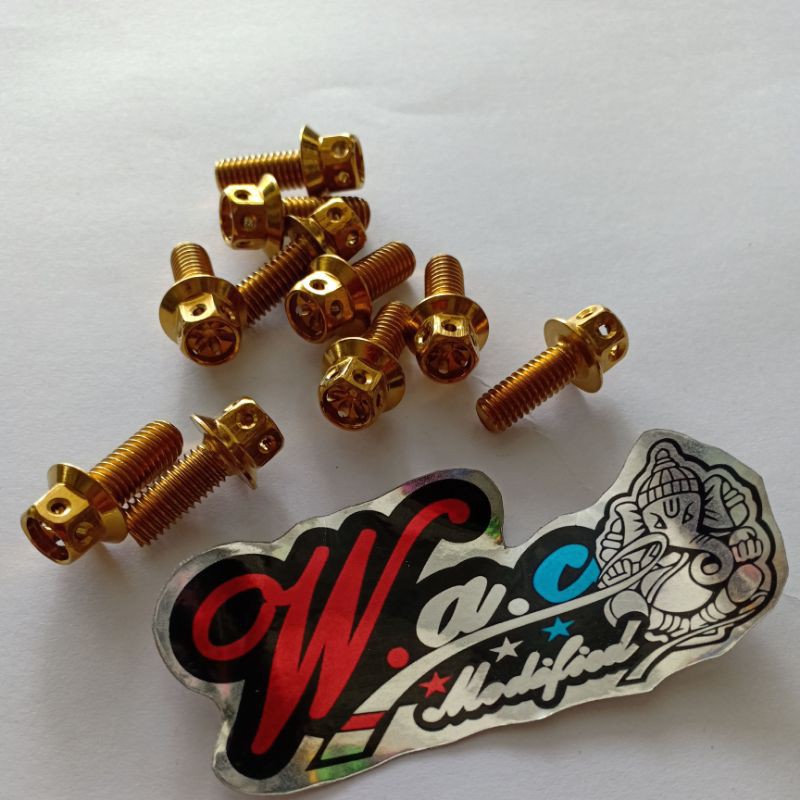 Jual baut probolt 6x15 drat 10 panjang 1,5 cm flower original thailand | Shopee Indonesia