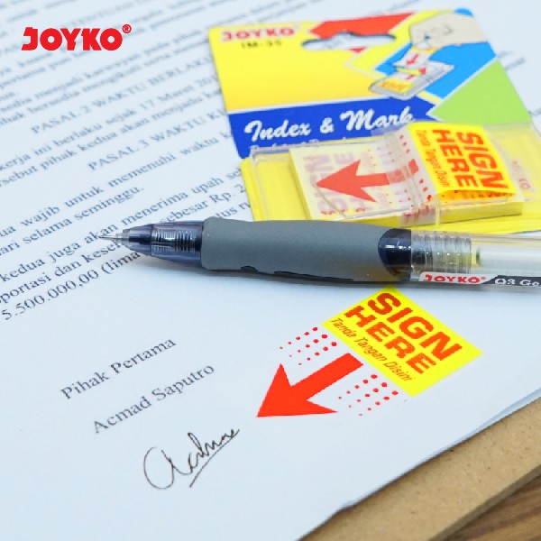 Jual JOYKO SIGN HERE MEMO "SIGN HERE" INDEX & MARK IM-35 / PEMBATAS ...