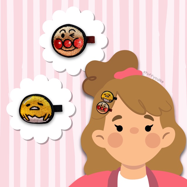 Jual Anpanman Gudetama Jepitan Rambut Hair Clip Jepitan Poni Jepit Anak ...
