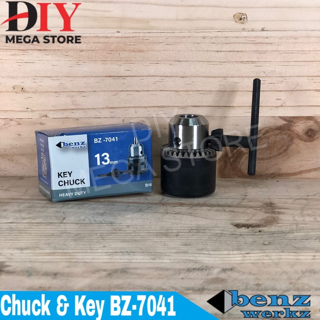 Jual Kepala mesin bor 13mm ( B16 ) drill chuck + key by benz werkz BZ ...
