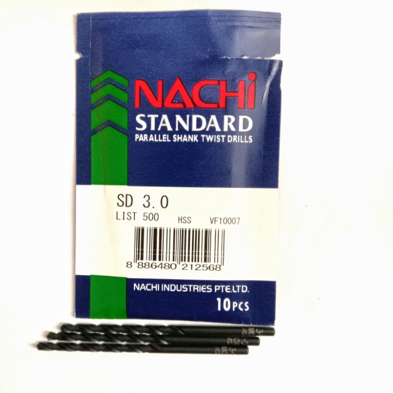 Jual Mata Bor Besi NACHI 3mm Drill Bit HSS Untuk Besi | Shopee Indonesia