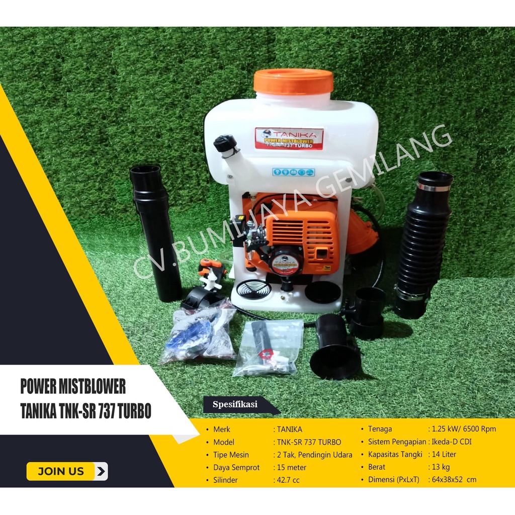 Jual MESIN SEMPROT KABUT GENDONG / POWER MISTBLOWER TANIKA TNK-SR 737 TURBO | Shopee Indonesia