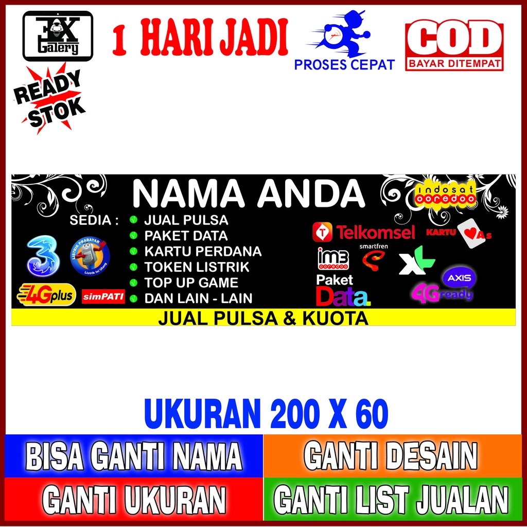 Jual (TERMURAH) SPANDUK BANNER KONTER, TOP UP GAME, SPANDUK GAME ...