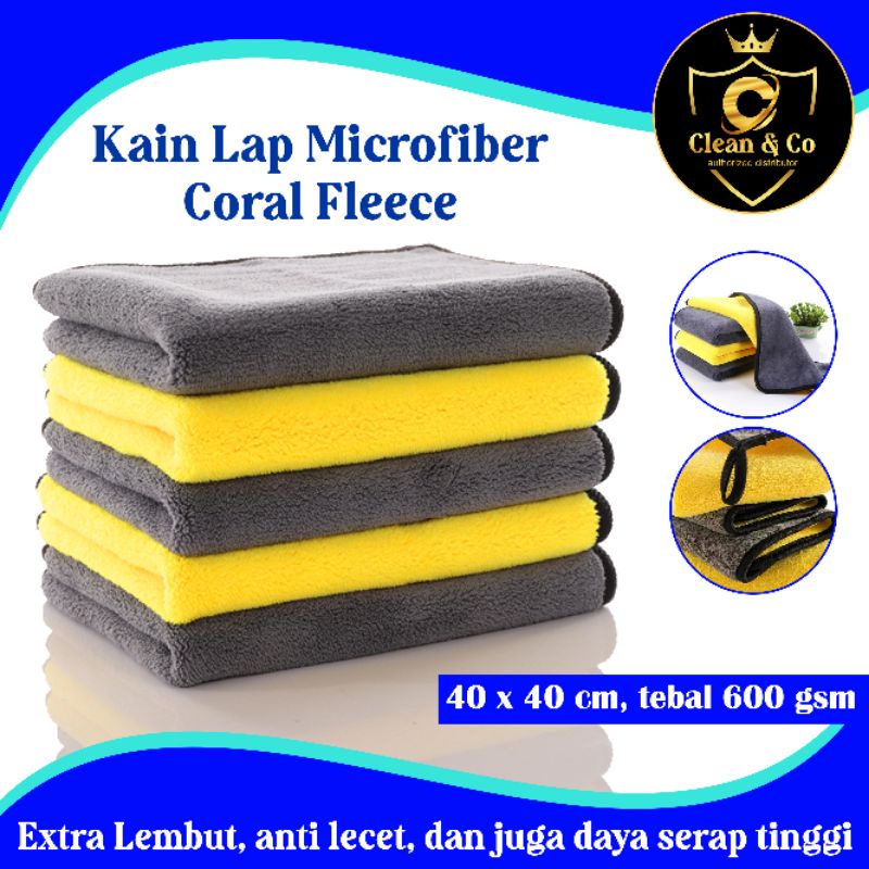 Jual Paket 2 Pcs Lap Microfiber ukuran 40x40 tebal 600 gsm | Shopee ...