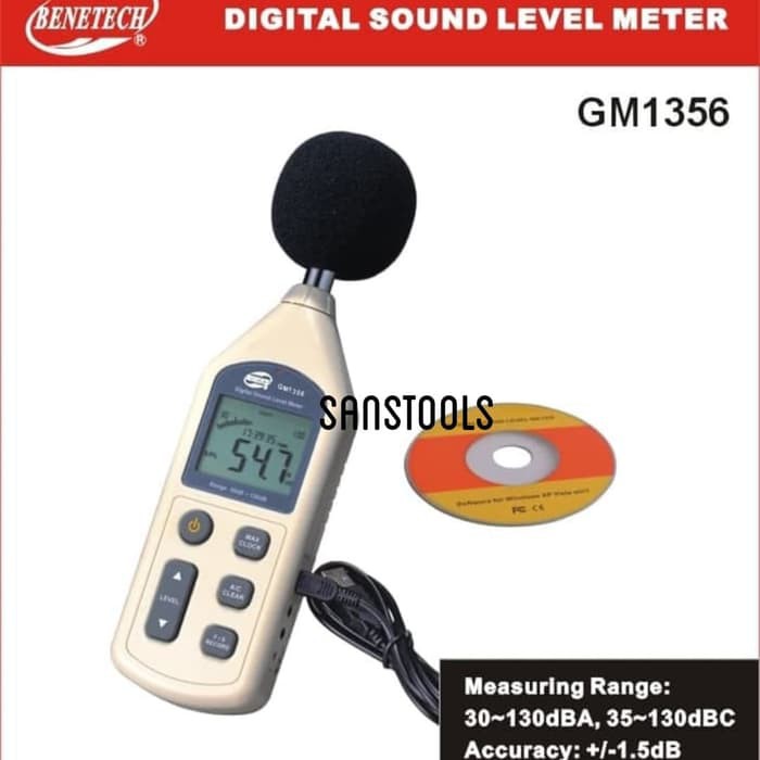 Jual Benetech GM1356 Digital sound level meter data logger GM-1356 Original | Shopee Indonesia
