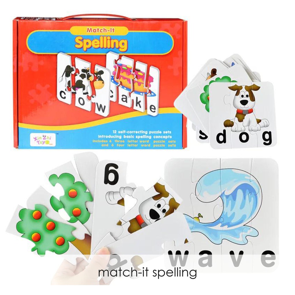 Jual Edufuntoys - MATCH IT SPELLING puzzle mengeja kata bahasa Inggris ...