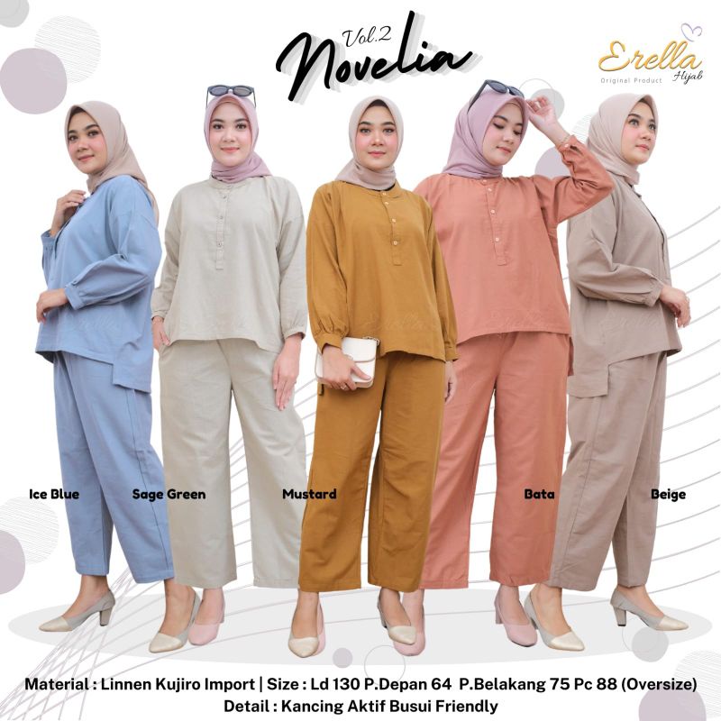 Jual One Set Novelia Vol 2 erella || setelan linen kujiro import ...