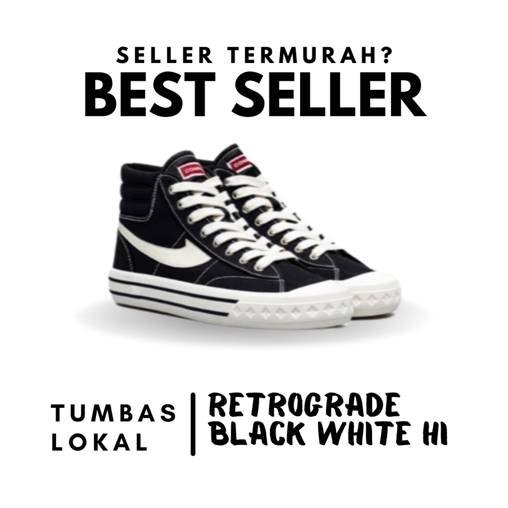 Jual [ORIGINAL]COMPASS RETROGRADE HIGH BLACK WHITE | Shopee Indonesia