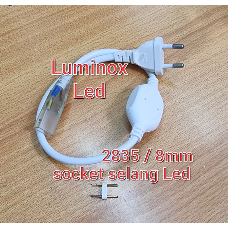 Jual soket trafo selang led 2835 smd 8mm socket driver strip outdoor ...