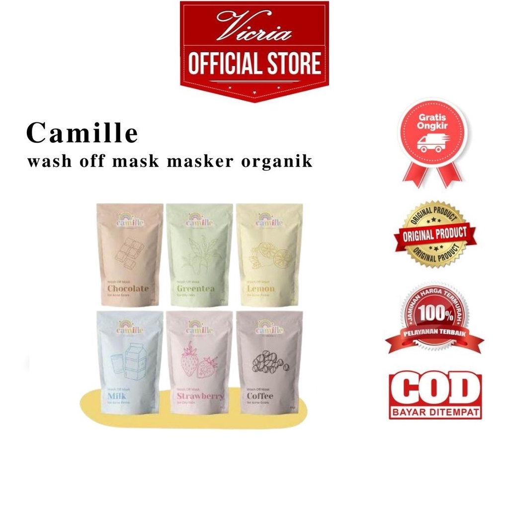 Jual Camille wash off mask masker organik BPOM 25gr dan 65gr | Shopee Indonesia
