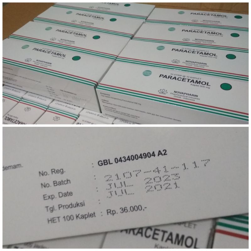 Jual Paracetamol Novapharin Per Box (100 tablet) | Shopee Indonesia