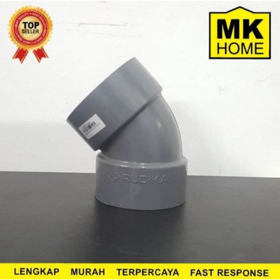 Jual Rucika Keni 45 Polos 4 inch AW PVC Elbow Knee 45 derajat 4 inch | Shopee Indonesia