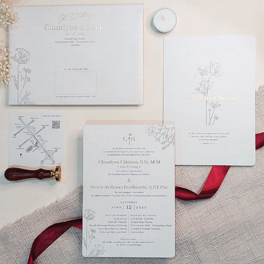 Jual Undangan Pernikahan, Wedding Invitation Card, Floral | Shopee ...
