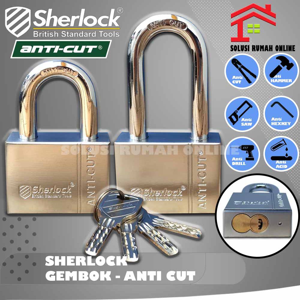 Jual Gembok Sherlock ANTI CUT Original Pendek Panjang 40 – 50 – 60 mm | Shopee Indonesia