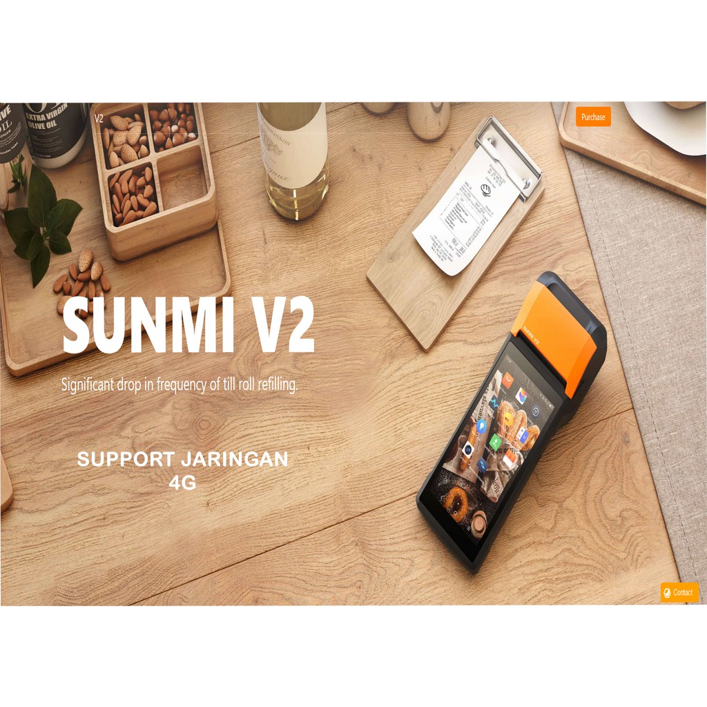 Jual 4G LTE ANDROID POS KASIR SUNMI V2 THERMAL PRINTER (Bluetooth+WIFI+Scan) GARANSI 1 TAHUN ...