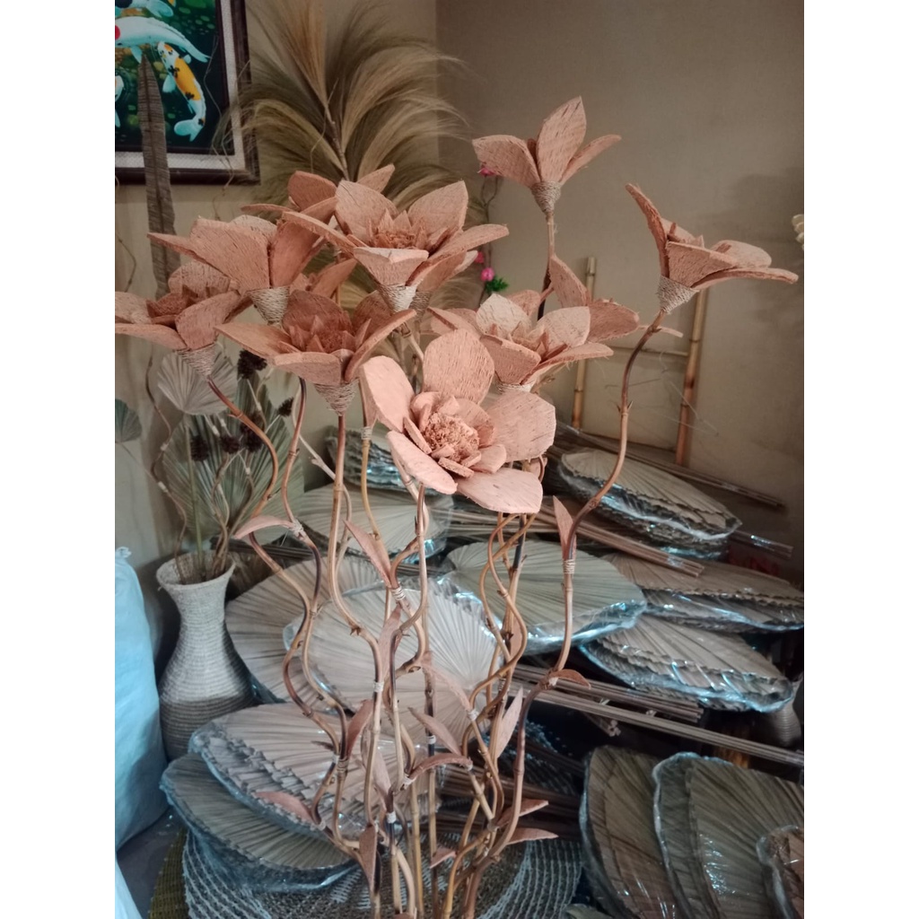 Jual Stik Bunga Mawar Sabut Kelapa/Bunga Anggrek Sabut Kelapa/Stik ...
