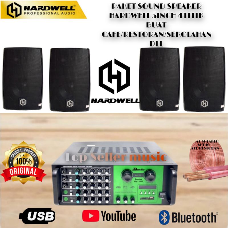 Jual PAKET SOUND SYSTEM SPEAKER HARDWELL SP501 4 TITIK + AMPLI MIXER ...