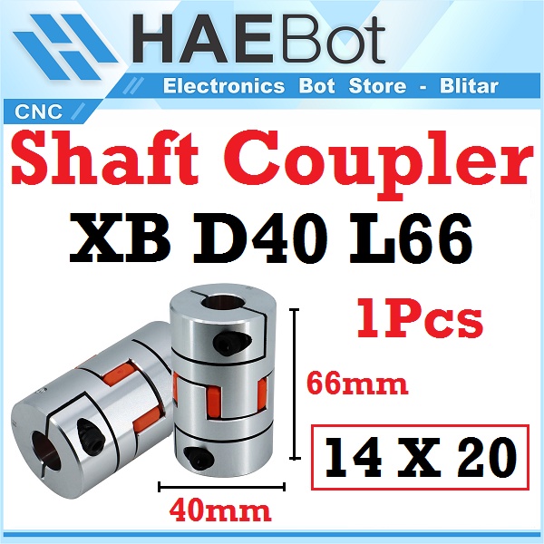 Jual [HAEBOT] Shaft Flexible Coupler XB 14mmx20mm 14x20 D40 L66 CNC ...