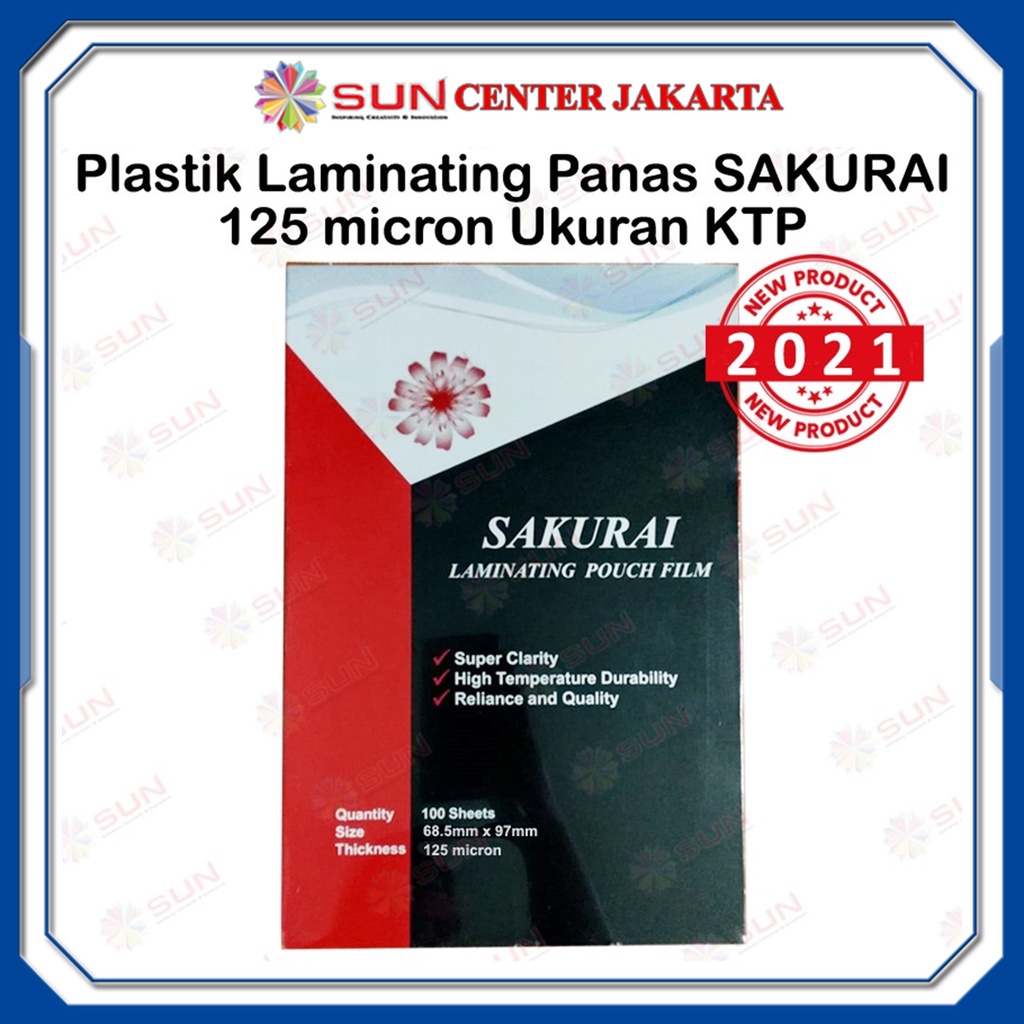 Jual Plastik Laminating Sakurai ukuran KTP 80 micron / 125 micron isi ...