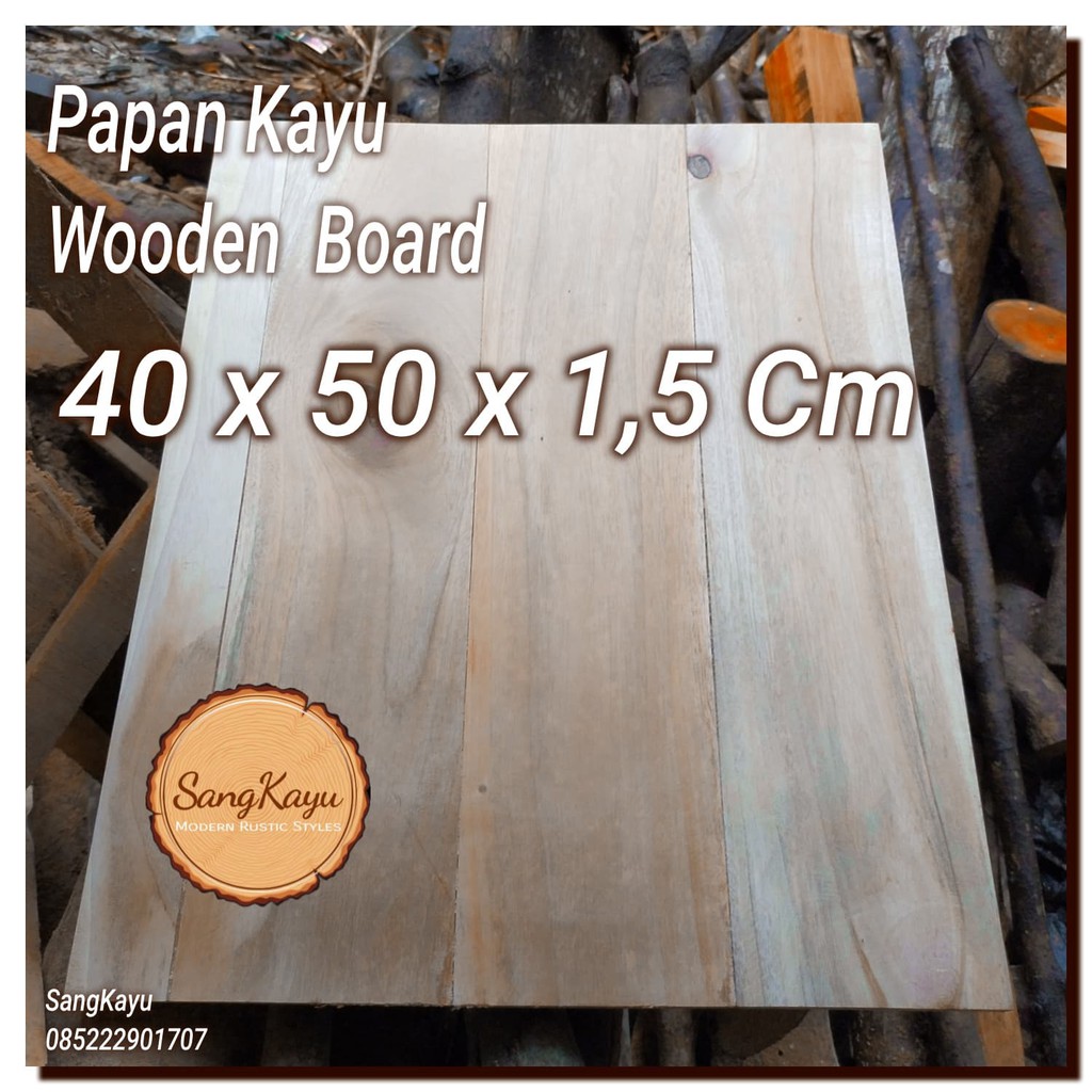 Jual Papan kayu 40x50x1,5 Wooden Scrap Board display alas kayu nampan ...