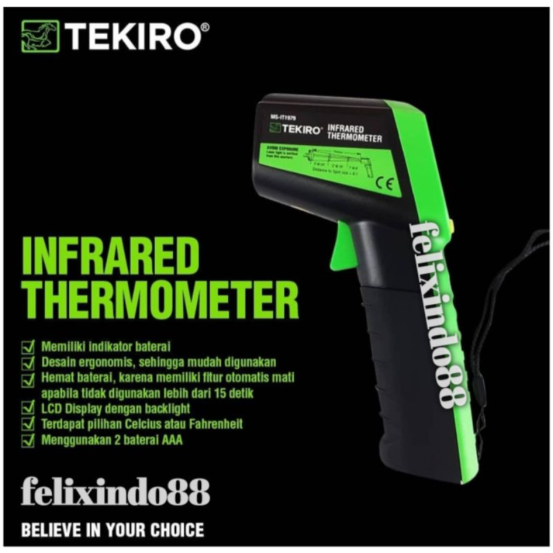 Jual THERMOMETER INFRARED TEKIRO ORIGINAL MS-IT1979/ TERMOMETER ...