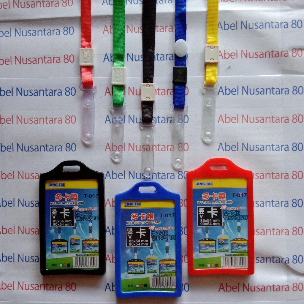 Jual Paket Casing ID Card Karet 2 Sisi dengan Tali Impor Kait Karet 1cm ...